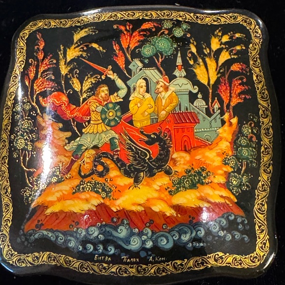 Art | Exquisitely Handpainted Russian Palekh Lacquer Box Signed | Poshmark